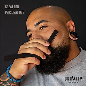 Professional Straight Razor Bundle - Stainless Steel Straight Edge Razor with 20 Gravity Premium Blades (Spun Sugar, The Reaper)