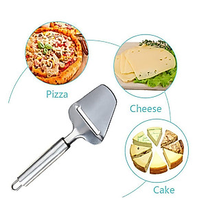 NatureMan 2 Pieces stainless steel cheese planer and cheese slicer, suitable for soft, semi-hard and hard cheese kitchen cooking tools