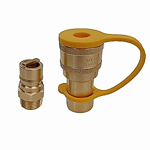 HHXS 1/2" Natural Gas Quick Connect Disconnect Kit with Male Insert Plug Solid Brass 1/2 inch Natural Gas Propane Fitting Connector
