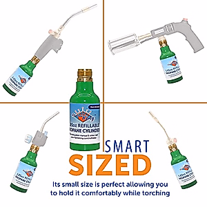 Flame King 1/4-lb Empty Refillable Propane Cylinder Tank - Reusable & Transportable - Safe and Legal Refill Option - UL1769 Listed Valve