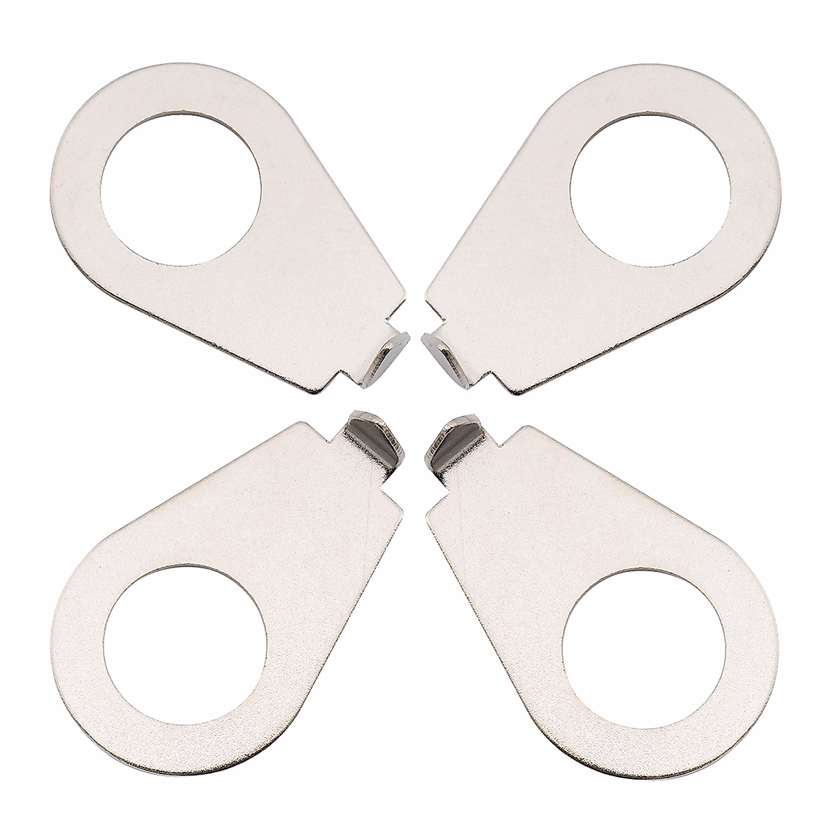 Musiclily Pro Metric 8.5mm Steel Vintage LP Guitar Knob Pointers Indicator Plates 90 Degree Guitar Control Knob Indicator Washers for Epi LP Les Paul Style Electric Guitar, Chrome Nickel (Set of 4)