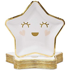 Sparkle and Bash 48-Pack Twinkle Little Star Paper Plates for Baby Shower, Gender Reveal Party (9 in)