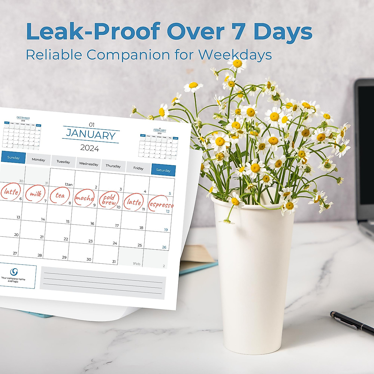 Fit Meal Prep 100 Pack 20 oz Disposable Paper Coffee Cups, Premium Hot Cups for Hot/Cold Beverage, Durable Thickened White Paper Cup Bulk for Party, Office, Bussines, Cafes, Bistros, Daily Use