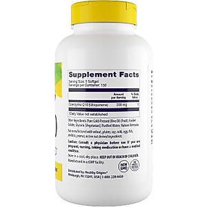Healthy Origins CoQ10 (Kaneka Q10), 200 mg - Heart Health & Energy Supplement - Gluten-Free & Non-GMO Supplements - 150 Softgels