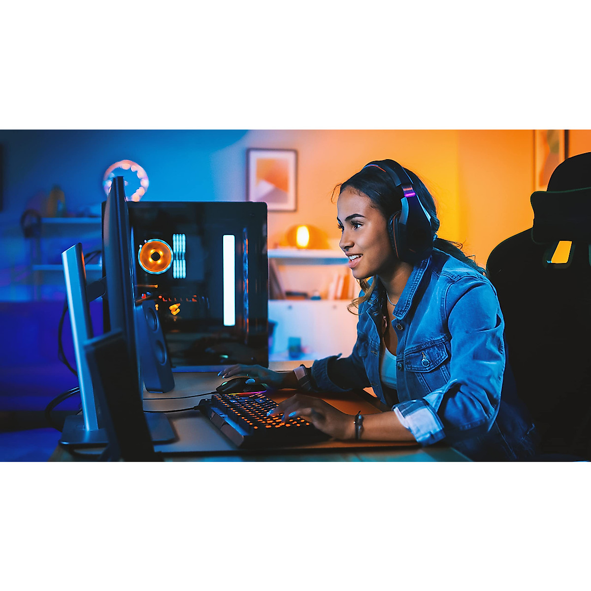 Wraptor Gaming Mouse Pad Extended Extra Large XXL Black 36x18 with Stitched Edges - Laptop, Computer & PC Desk Mat - Nonslip (XXL Extended)