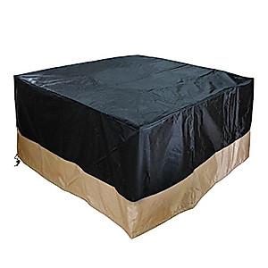 Stanbroil 50-Inch Fire Pit Cover - 600D Heavy Duty Patio Square Cover for Outdoor Fire Pit Table, Fire Bowl, Patio Furniture - Waterproof