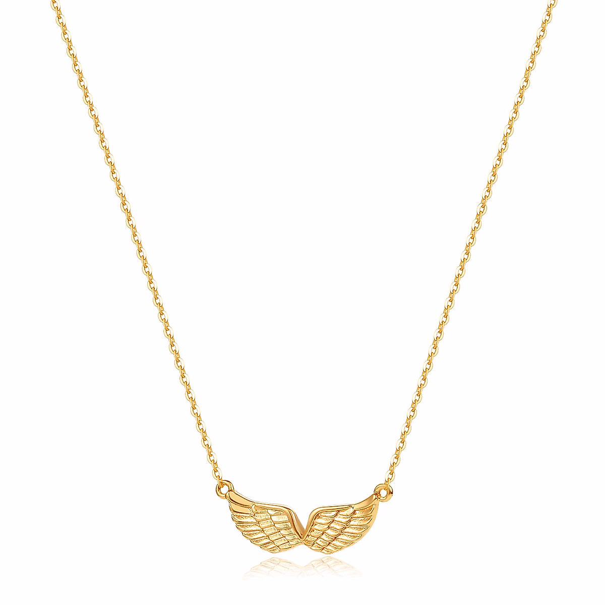 Dremmy Studios Dainty Gold Angel Wings Necklace 14K Gold Filled Simple Tiny Cute Charm Guardian Angel Pendant Necklace for Women Minimalist Personalized Jewelry