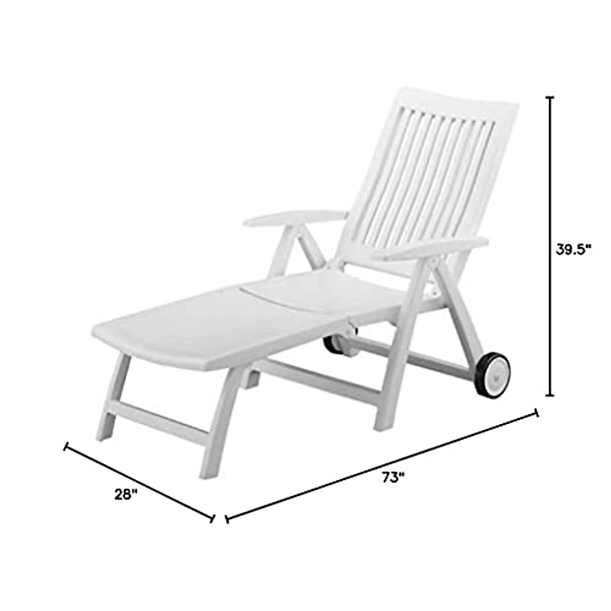 KETTLER Roma Folding Lounger in White Resin