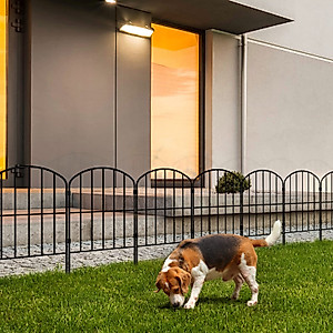 OUSHENG Decorative Garden Fence Fencing 10 Panels, 10ft (L) x 24in (H) Rustproof Metal Wire Border Animal Barrier for Dog, Flower Edging for Yard Landscape Patio Outdoor Decor, Arched