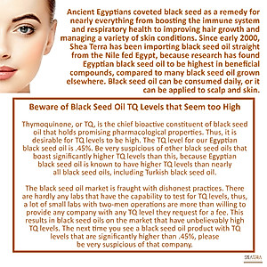 Shea Terra Egyptian Black Seed Cold Pressed Extra Virgin Oil | All Natural & Organic Oil to Boost Immune System, Improve Hair Growth & Skin Tone, Manage Dry Skin, & More - 8 oz