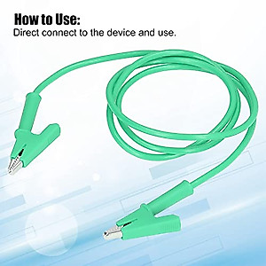 Clips Testing Cable, Dual Ended Crocodile Clip Test for Battery(green)