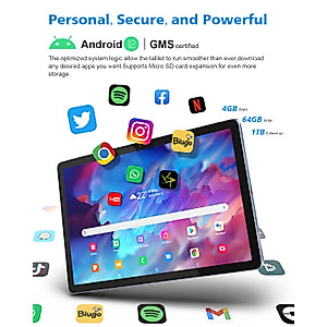 Wielio Android 12 Tablet PC 10 inch, 6GB+128GB Tablet, 1TB Expand 8 Core Android Tablets, 2.4G/5G WiFi, 1920 * 1200 IPS, 6000mAh Fast Charge, Bluetooth 5.0, GPS, Dual Camera, Parent Control