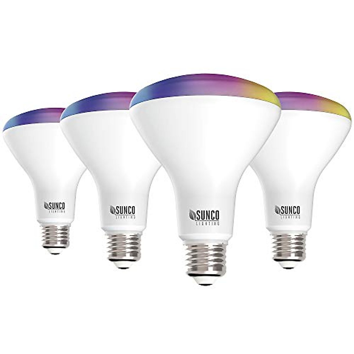 Sunco Lighting BR30 Alexa Smart Flood Light Bulbs Color Changing LED Recessed WiFi Bulb, 8W, RGBCW, Dimmable, 650 LM, Compatible with Alexa & Google Assistant, E26 Base, No Hub Required 4 Pack