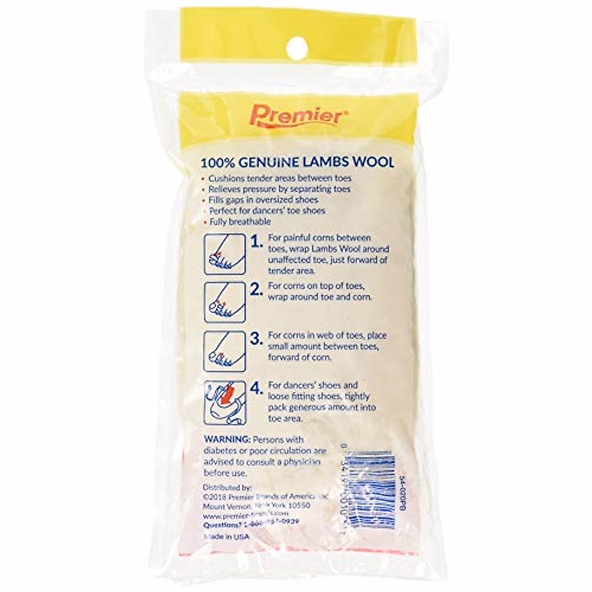 Premier Lambs Wool 3/8 oz