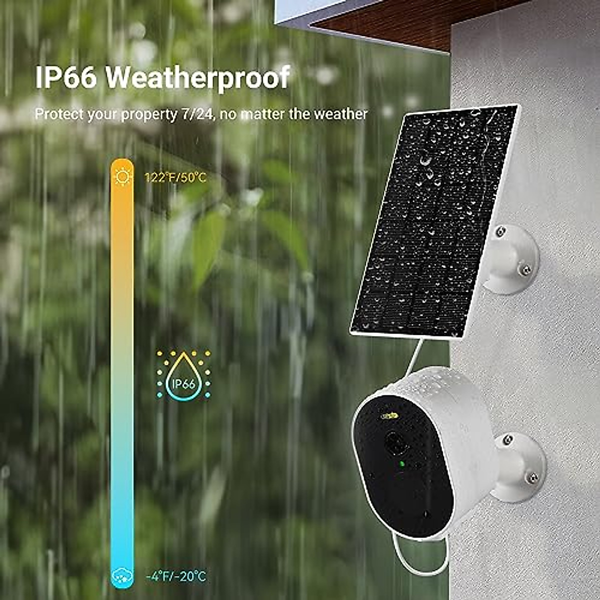 blurams 2K Solar Security Camera Wireless Outdoor, Cameras for Home Security Outside, Color Night Vision, PIR Human Detection, IP66 Weatherproof, 2-Way Audio, Compatible with Alexa/Google Assistant