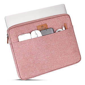 DOMISO 11 inch Water-Resistant Laptop Sleeve Case Protective Portable Carrying Bag for 12.3" Microsoft Surface Pro 6/11.6" MacBook Air/12.9" iPad Pro 2018/13" MacBook Pro Touch Bar, Pink