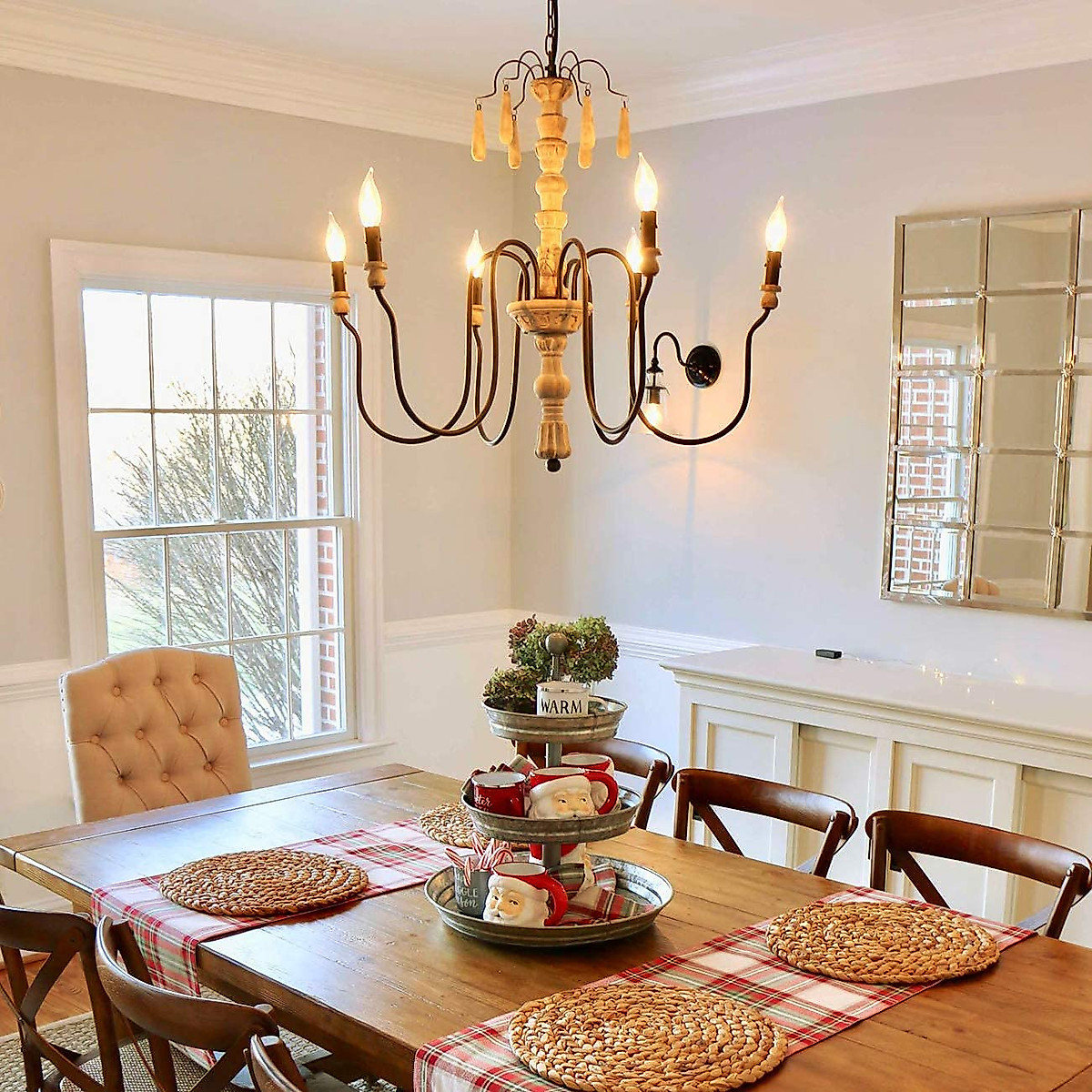 ANWIO Flame Tip LED Filament Bulb Candelabra E12 Base, Dimmable 4.5W (60W Equivalent) B11 Chandelier Candle Light Bulb, 2700K Warm White 6-Pack