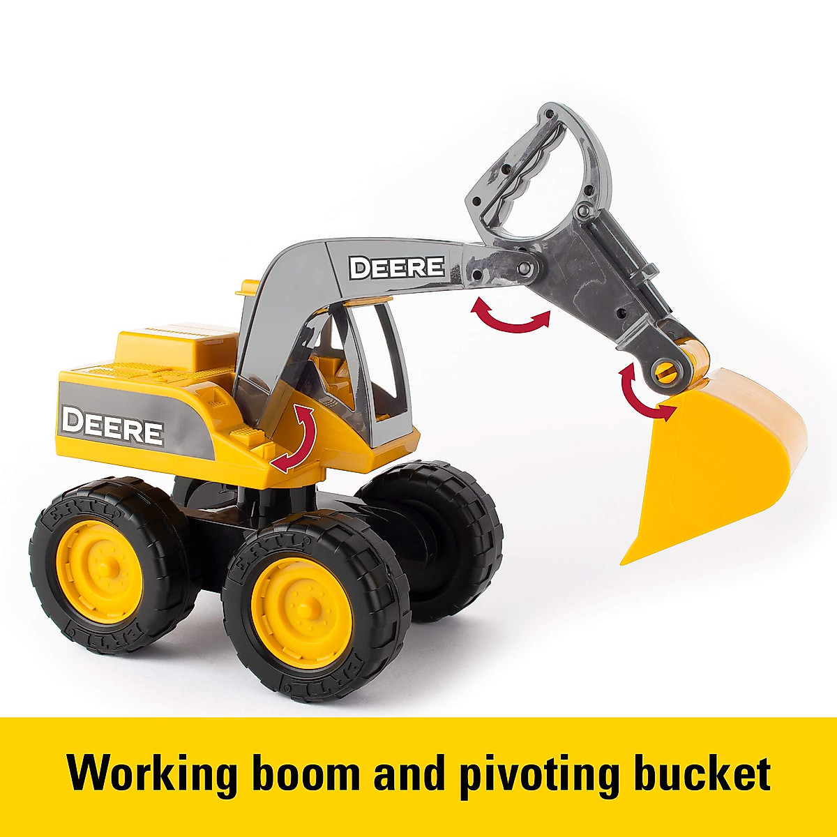 John Deere Sandbox Big Scoop Excavator Toy with Tilting Dump Bed - Construction Toys - Frustration Free Packaging FFP - 15 Inch