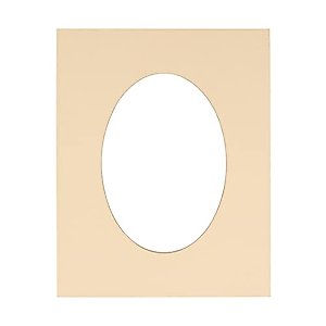 16x24 Mat Bevel Cut for 13x19 Photos - Precut Beige Oval Shaped Photo Mat Board Opening - Acid Free Matte to Protect Your Pictures - Bevel Cut for Family Photos, Pack of 1 Matboard Show Kit with Acid
