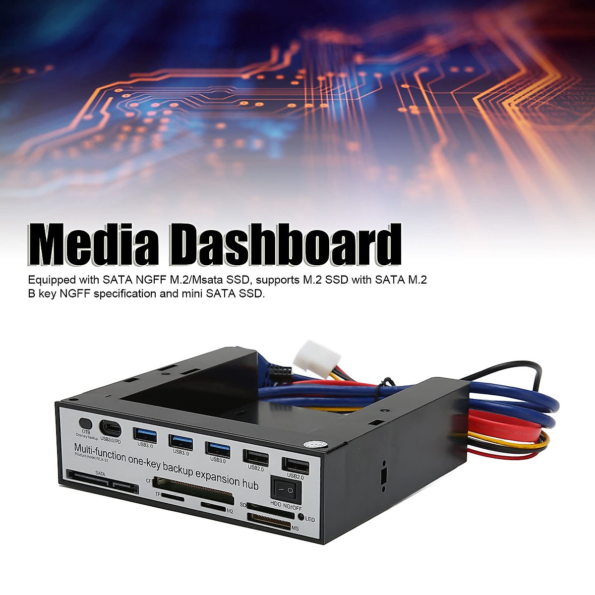 Multi Functional Media Instrument Board, Equipped with SATA NGFF M.2/MSATA SSD, Click Backup, Support Winxp, Vista, Win7, for Linux, Os X