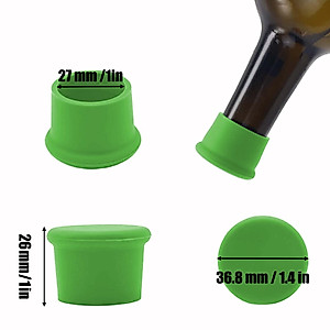 6 Pieces Silicone Wine Bottle Caps Reusable Beer Bottle Stopper Replace Bottle Stoppers for Corks to Keep Wine Fresh