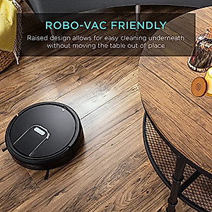 Best Choice Products 2-Tier 35.5in Round Industrial Coffee Table, Rustic Steel Accent Table for Living Room, w/Wooden Tabletop, Reinforced Crossbars, Padded Feet, Open Shelf, Raised Bottom - Brown