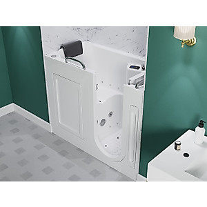 ANZZI Walk In Tub 53" x 27'' Right Drain Fully Loaded Tub, Air Jets & Whirlpool Massage Jets Hot Tub, Quick Fill, 6 Setting Handheld Shower Sprayer, Aromatherapy, Bath Pillow, LED Light - 2753FLWR