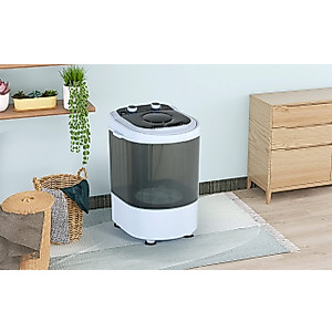 Mini Washing Machine Single Tub Portable Clothes Washer with Spin Dryer, 6.6 lbs Washer and Dryer Combo for Camping, Dorms, Apartments wash Closes Shoes (6.6 lb)
