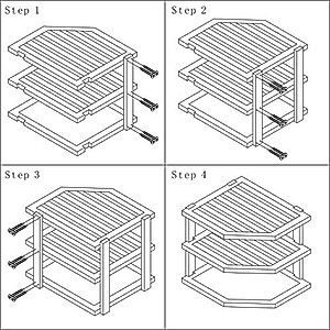 CHVOMNASE Bamboo 3 Tier Corner Shelf