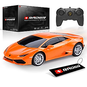 RÄDER Licensed RC Series,R/C 1:24 Lambo HURAC LP610-4 Remote Control Car, Electric Sport Racing Hobby Toy Car, Model Vehicle for Boys and Girls Teens and Adults Gift White