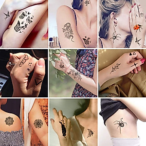Yazhiji 49 sheets large sexy flowers collection waterproof temporary tattoos lasting fake tattoos for women and girls.
