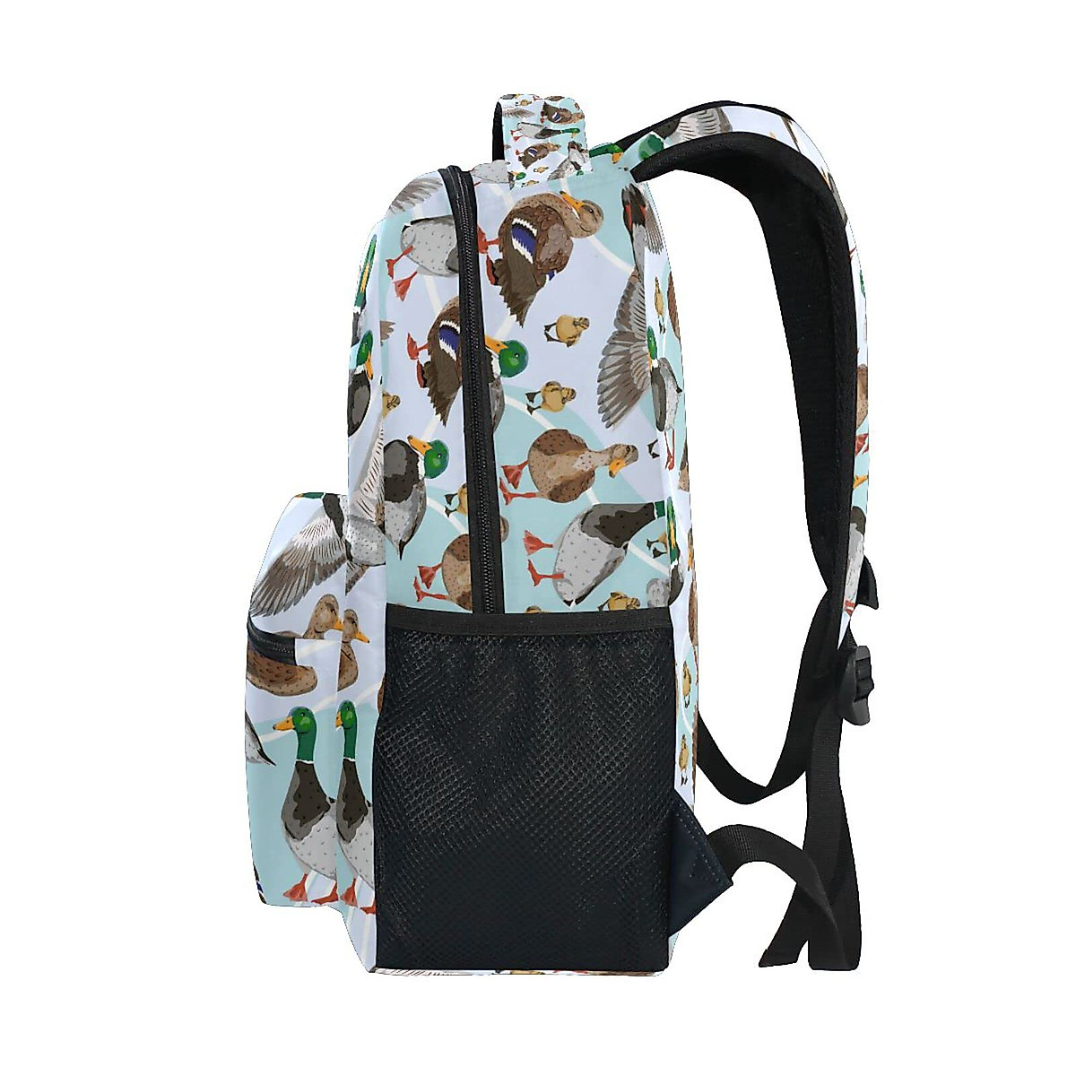JIPONI Mallard Ducks Pattern Backpack For Girls Boys, Student School Bag Bookbag Travel Laptop Backpack Purse Daypack