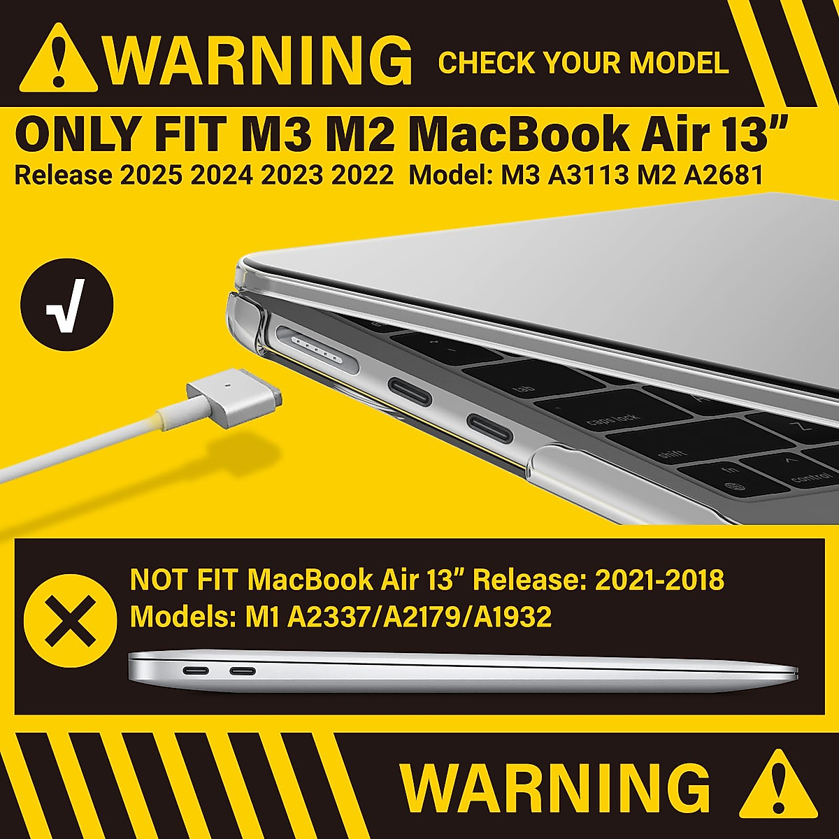 IBENZER Compatible with 2025 2024 2023 2022 MacBook Air 13 inch Case M3 A3113 M2 A2681, Hardshell Case & KeyboardCover & ScreenFilm for Mac Air 13.6 with Touch ID, Frost Clear, KK-CL+2