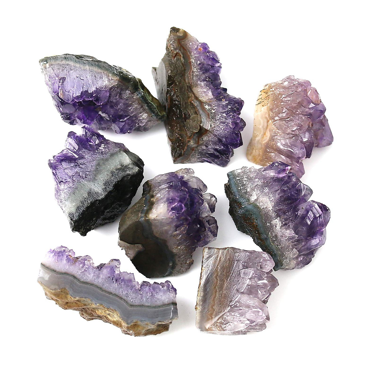 Namzi Raw Amethyst Stones and Crystals Rock, Natural Amathesis Crystal Clusters, Geodes with Crystals, Cuarzo Amatista Original, Real Amethyst Crystals Geode, Gemstones, Healing Crystals(0.11Lb)
