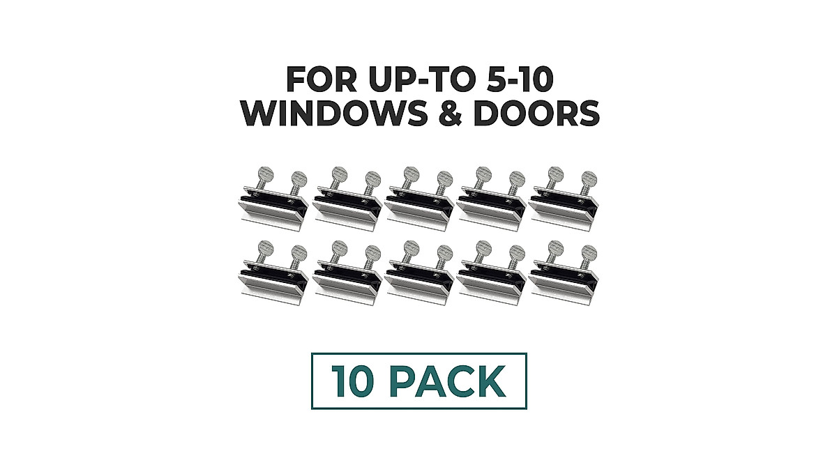 Secure Window Locks - 10 Pack for Sliding & Vertical Windows