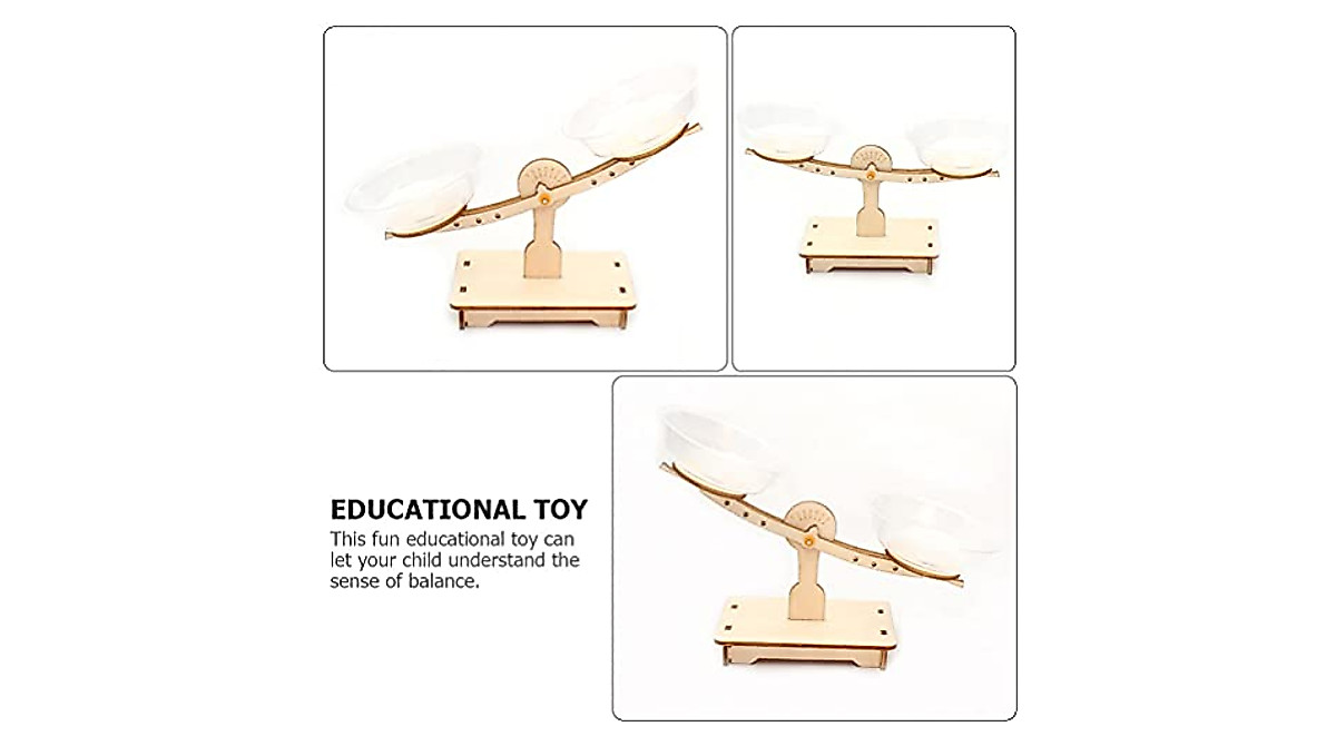 Baluue Wooden Balance Scale Toy - Montessori Learning Tool