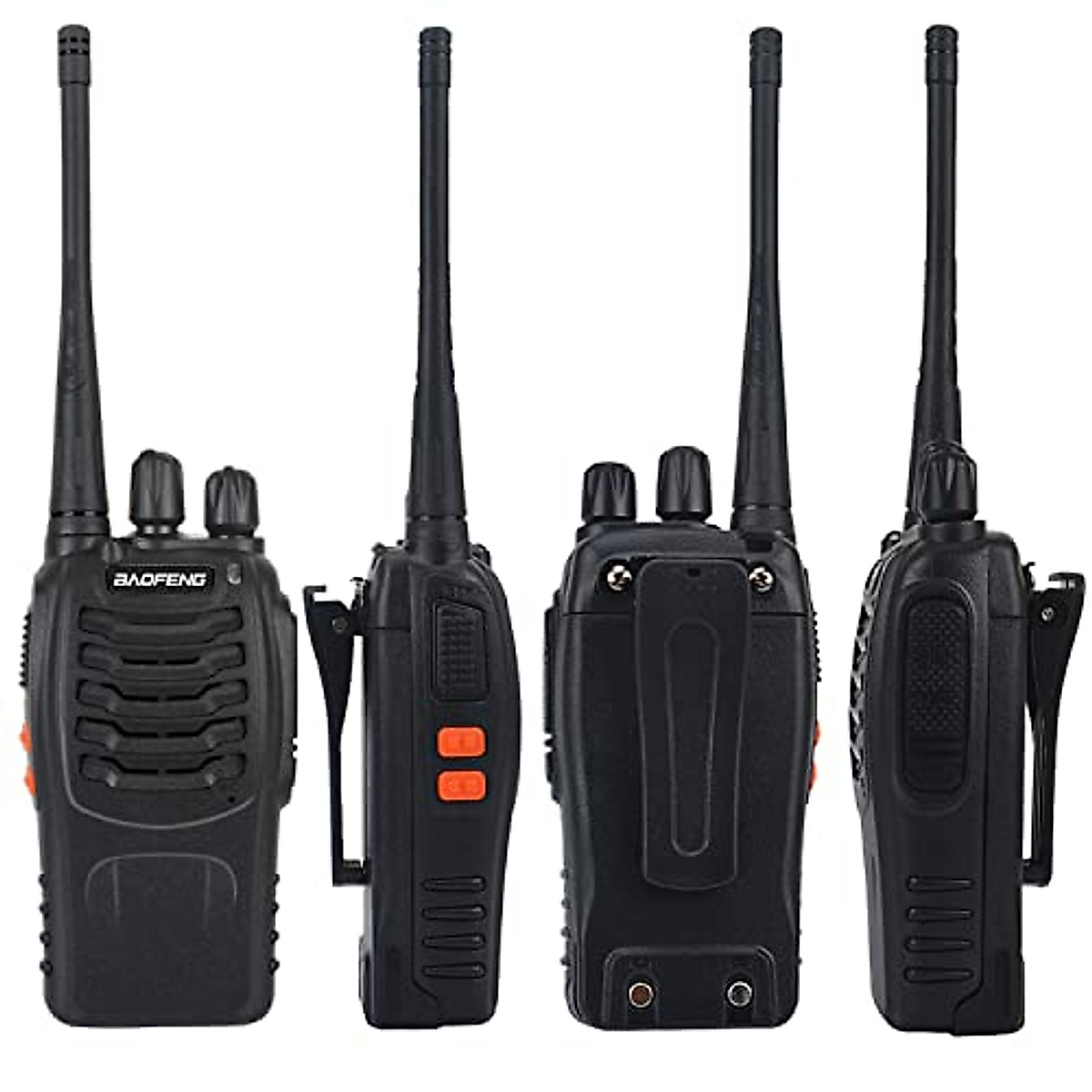BAOFENG BF-888S Rechargeable Walkie Talkies for Adults, Handheld Two Way Radios Long Range with Earpiece and Mic, Wireless Walkie Talkie with Li-ion Battery and Charger, Walky Talky(2 Pack)