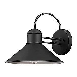 TAMSOI Rustic Farmhouse Wall Sconce Outdoor Barn Gooseneck Park Light Fixture Black Matte Finish Waterproof Industrial Wall Lamp for Exterior House Patio Porch Deck