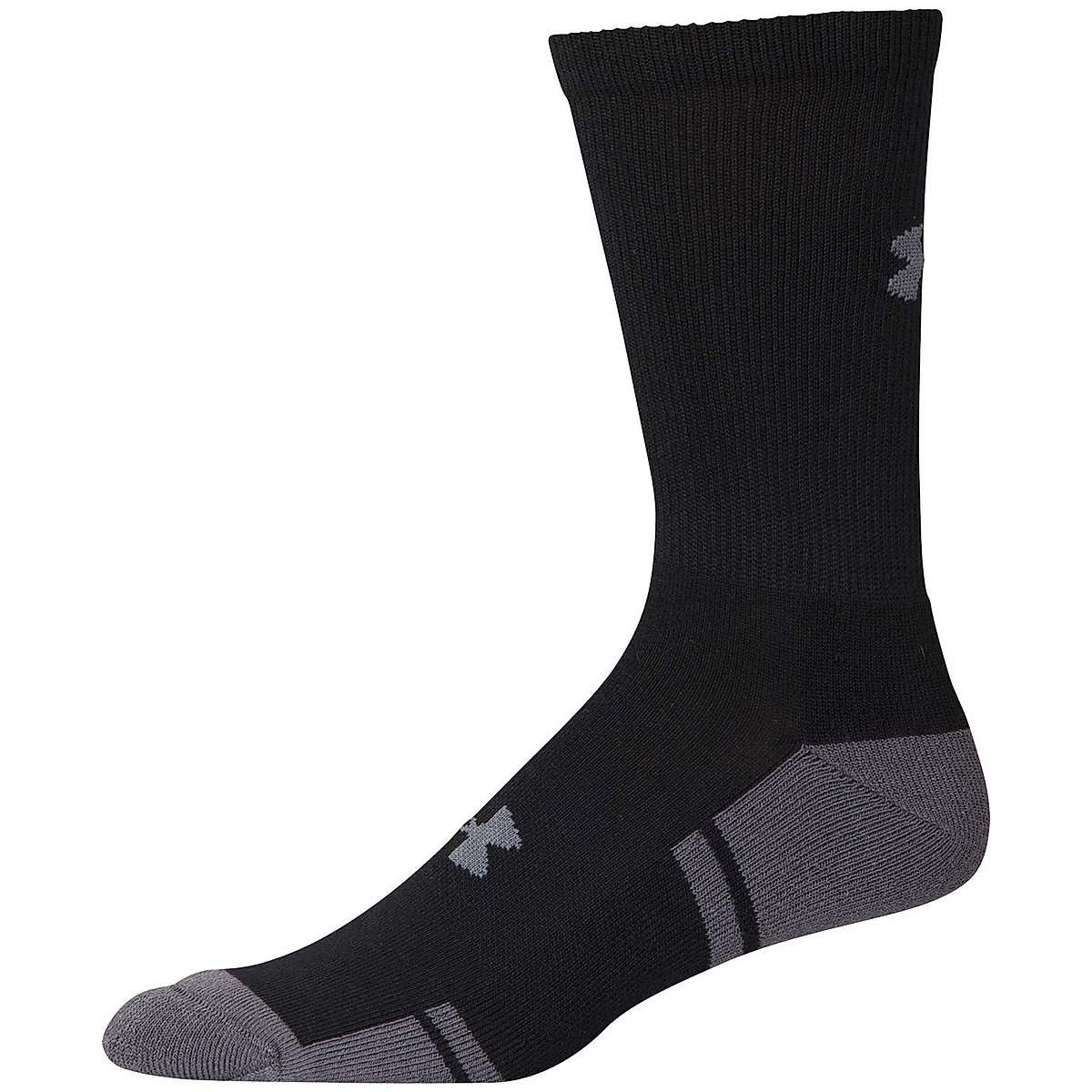 Under Armour Adult Resistor 3.0 Crew Socks, Multipairs , Black/Graphite (12-Pairs) , X-Large