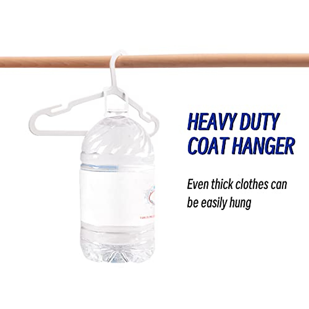 Yishyfier Plastic Clothes Hangers 16.5 Inches,Durable & Space Saving Coat Hanger Laundry/Daily Use,4mm Heavy Duty White Hangers for Coats,Jackets,T-Shirt,Pants & Dress(40Pack