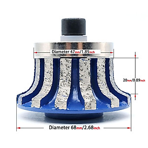 A20 Diamond Grinding Wheel Edge Profile Router Bit Metal Segments For Stone Marble Granite Grinding Disc