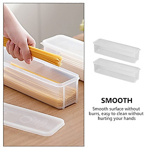 HEMOTON Pasta Holder Container 2pcs Pasta Container Spaghetti Noodle Holder Rectangular Chopstick Storage Box Sealed Noodle Canisters Rectangular Food Box Spaghetti Keeper Box with Cover