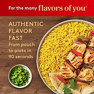 Royal Yellow Saffron Basmati Rice - Ready to Heat Basmati Rice - (4 Pack) 8.5 oz Microwaveable Pouch