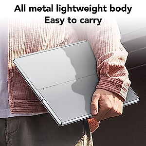 FOLOSAFENAR HD Tablet Laptop, 100‑240V 2 in 1 Laptop 3K Touch Screen Lightweight Dual Speakers with Magnetic Keyboard for Windows 10 for Work (US Plug 8GB+1TB)