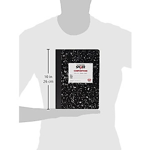 School Smart Hard Cover Composition Book, Unruled, 9-3/4 x 7-1/2 Inches, 100 sheets