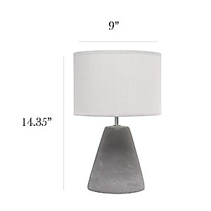 Simple Designs LT2059-GRY Pinnacle Concrete Table Lamp, Gray