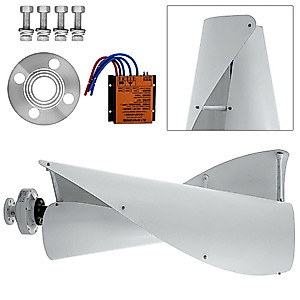 Vertical Wind Power Turbine Generator, 12V Helix Maglev Axis Vertical Wind Power Turbine Generator, 400W Portable Vertical Helix Wind Power for Boats, Gazebos, Cabins, Mobile Homes white