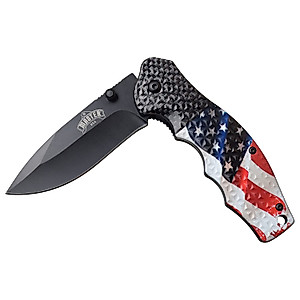 MASTER USA MU-A104AF Spring Assisted Knife, USA Flag, 7.75 inch