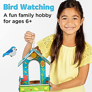 Creativity for Kids Build and Paint Bird Feeder Wood Craft Kit - DIY Bird House Kit for Children, Outdoor Activities for Kids Age 6+,Yellow,orange,blue,white,green,violet