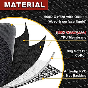 Dog Car Seat Cover for Back Seat, Yagud 100% Waterproof, 600D Scratch Resistant and Nonslip Dog Seat Cover Protector, Washable, Quilted Pet Bench Cover for SUV, Truck & Sedan, Dark Black, 58" x 54"